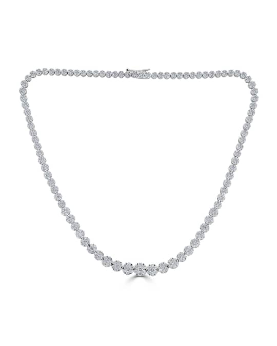 ZYDO 18k Mosaic Graduating Diamond Necklace, 11.29tcw | Neiman Marcus