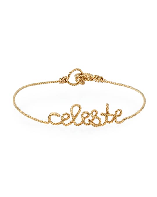 Atelier Paulin Personalized 10-Letter Twist Wire Bracelet, Yellow Gold ...