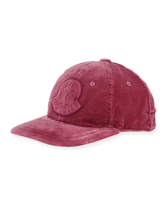Moncler Velvet Baseball Cap w/ Logo Patch | Neiman Marcus