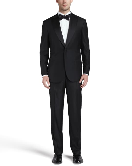 Brioni One-Button Peaked-Lapel Tuxedo | Neiman Marcus