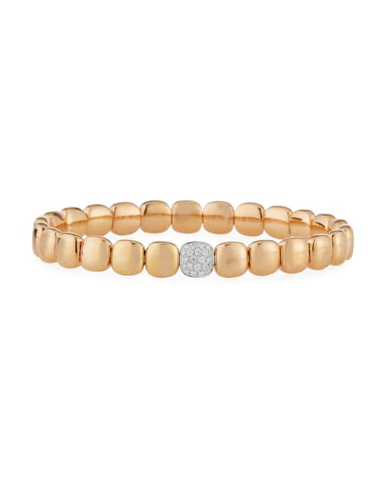 ZYDO 18k Rose Gold Stretch Bracelet w/ Diamond Station | Neiman Marcus