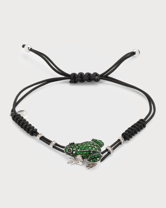 Pippo Perez Pull-Cord Bracelet with Green Garnet Frog & Diamond ...