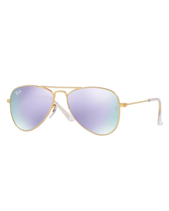 Ray-Ban Girl's Mirrored Aviator Sunglasses, 50MM | Neiman Marcus
