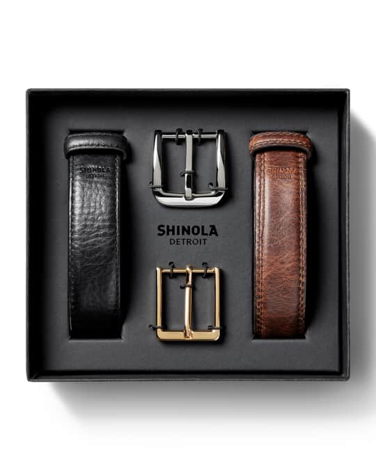Shinola Men's Leather Belt Boxed Gift Set | Neiman Marcus