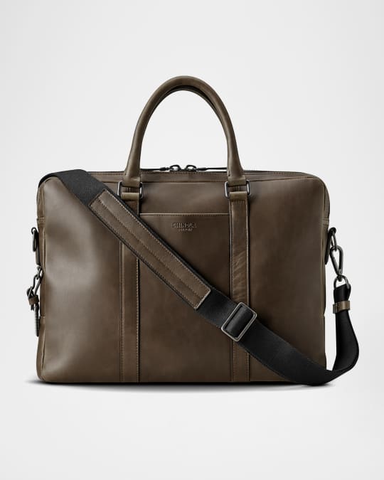 Shinola Men's Navigator Leather Laptop Briefcase | Neiman Marcus