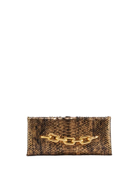 TOM FORD Python Chain Clutch Bag | Neiman Marcus