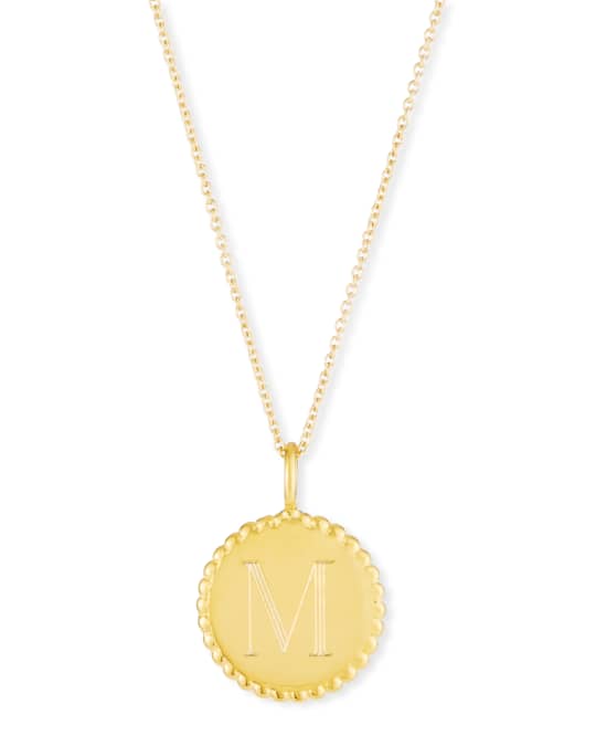 Sarah Chloe Madi Engraved Initial Pendant Necklace | Neiman Marcus