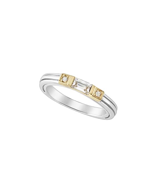 LAGOS Stacking Silver White Topaz Ring w/ Diamonds | Neiman Marcus