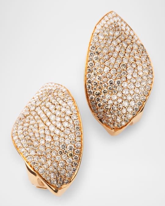 Pasquale Bruni 18K Rose Gold Giardini Segreti Diamond Pave Earrings ...