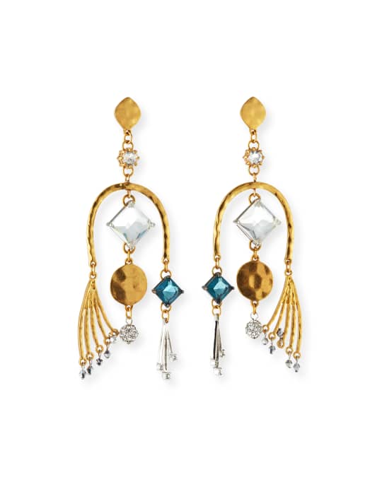 Sequin Modern Asymmetric Drop Earrings | Neiman Marcus