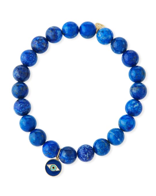 Sydney Evan Lapis & Evil Eye Medallion Bracelet | Neiman Marcus