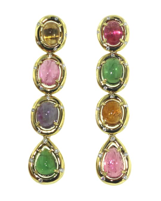 Nini Jewels 18k Multicolor Tourmaline Dangle Earrings | Neiman Marcus