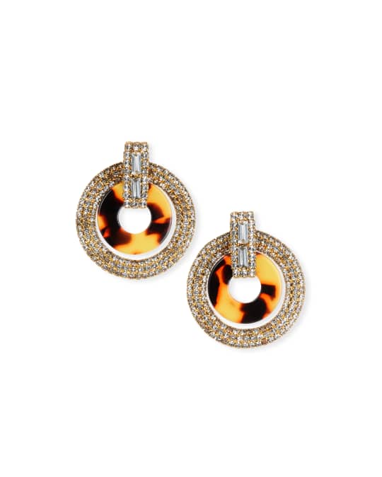 Elizabeth Cole Linnea Crystal & Acetate Hoop Drop Earrings | Neiman Marcus