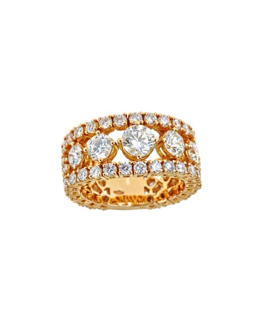 ZYDO Unique 18k Rose Gold Open Diamond Band Ring | Neiman Marcus