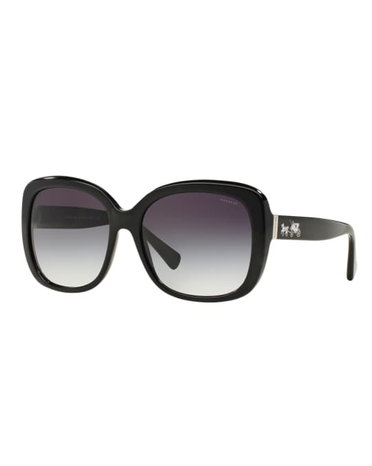 Coach Gradient Square Sunglasses w/ Logo Temples | Neiman Marcus