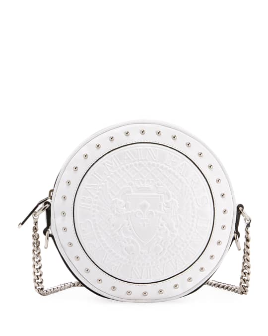 Balmain Disco Leather Circle Crossbody Bag | Neiman Marcus