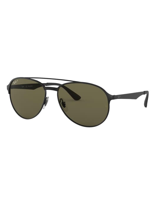Ray-Ban Men's Round Polarized Metal Aviator Sunglasses | Neiman Marcus