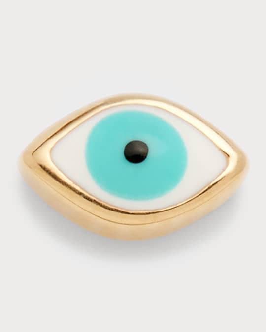 Sydney Evan 14K Gold Enamel Evil Eye Stud Earring, Single | Neiman Marcus
