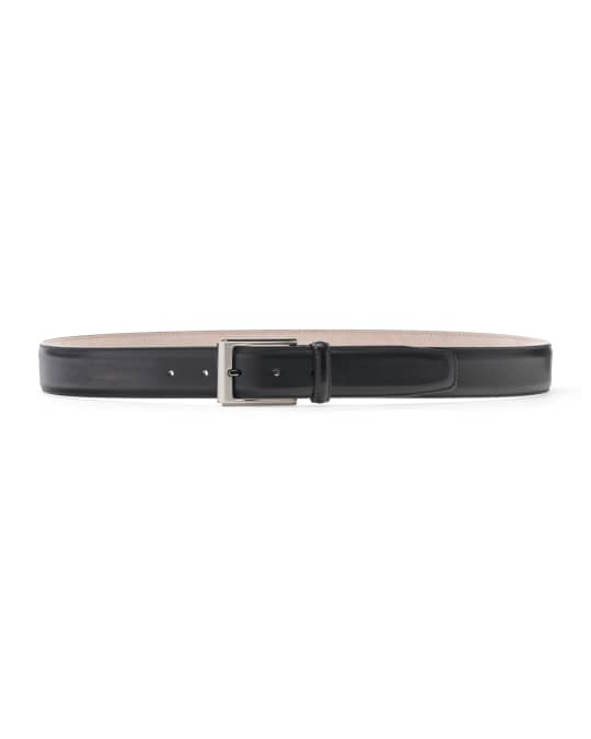 Magnanni Men's Manchester Square-Buckle Leather Belt | Neiman Marcus