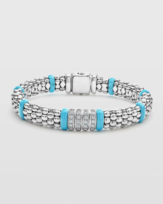 LAGOS Black Caviar 4-Diamond Station Bracelet | Neiman Marcus