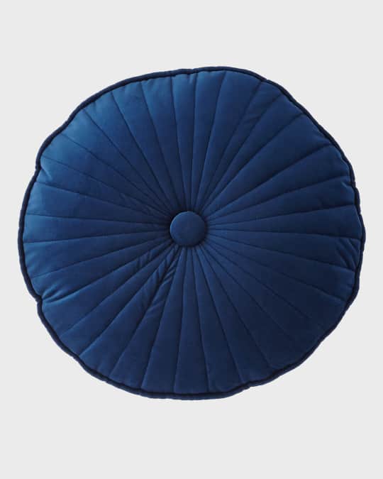 Sherry Kline Home Quilted Velvet Round Pillow | Neiman Marcus