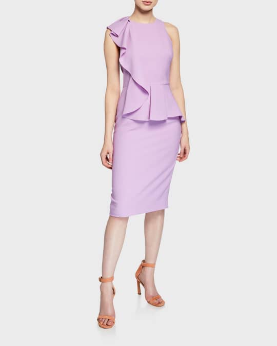 Black Halo Felicia Sleeveless Ruffle Peplum Sheath Dress | Neiman Marcus