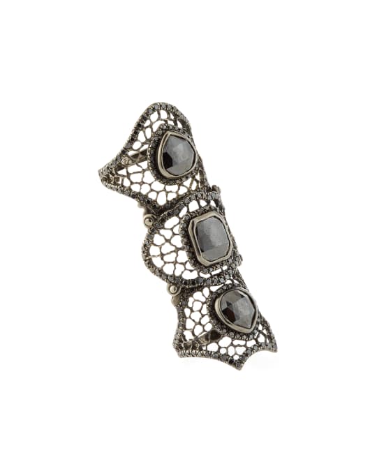 Loree Rodkin 18k White Gold Diamond Spider Web Bondage Ring, Black ...