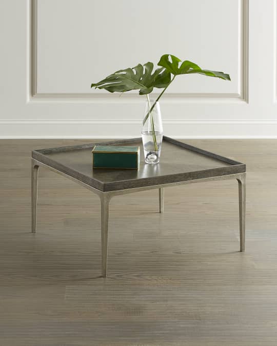 Bernhardt Interiors Strata Cerused Charcoal Square Coffee Table ...