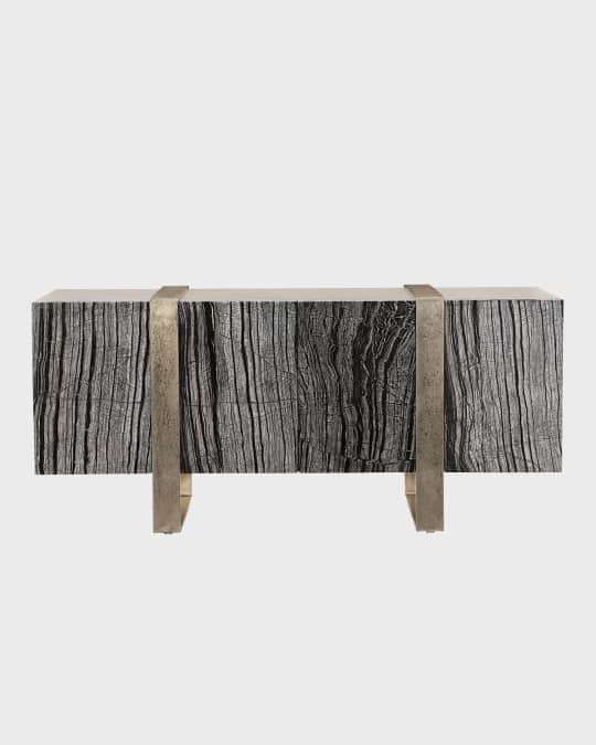 Bernhardt Linea Black Forest Marble Console | Neiman Marcus