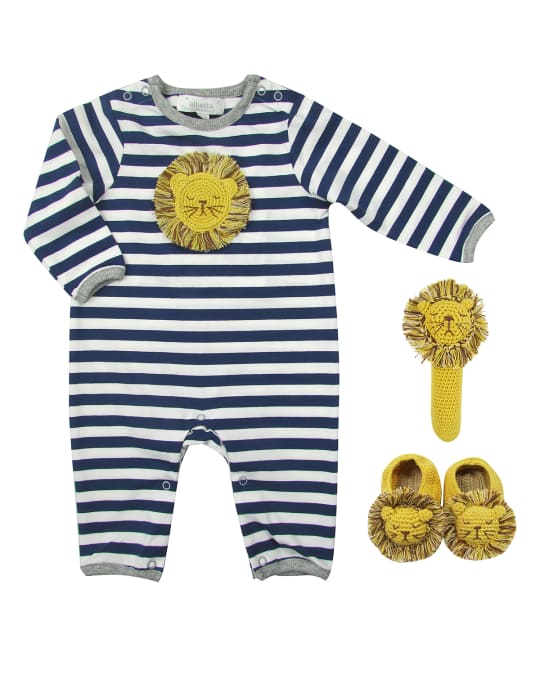 Albetta Striped Crochet Lion 3-Piece Layette Set, Size 0-12 Months ...