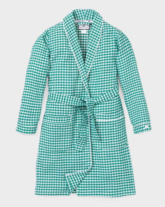Petite Plume Gingham Flannel Robe, Size 2-14 | Neiman Marcus