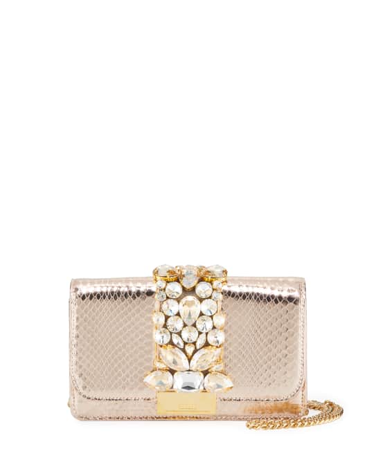 Gedebe Cliky Mini Jeweled Snakeskin Clutch Bag | Neiman Marcus