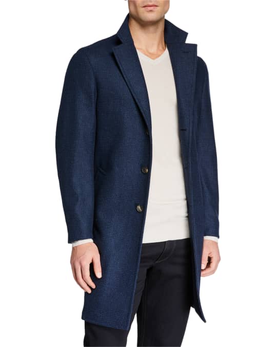 Loro Piana Men's Sartorial Tonal Plaid Coat | Neiman Marcus