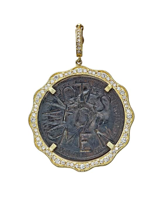 Tanya Farah Modern Etruscan Suffragette Coin Pendant w/ Diamonds ...