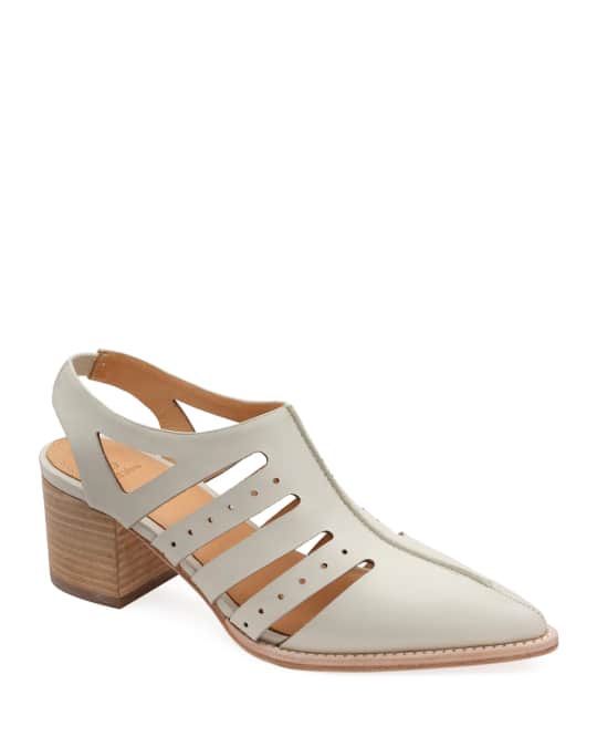 Bill Blass Tracey Leather Cutout Booties | Neiman Marcus