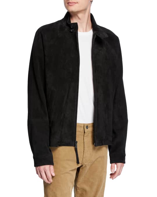 Vince Men's Harrington Suede Jacket | Neiman Marcus