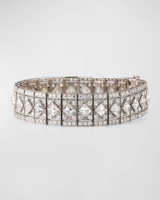 NM Estate Estate Tiffany Platinum Diamond Straight Line Block Airline ...