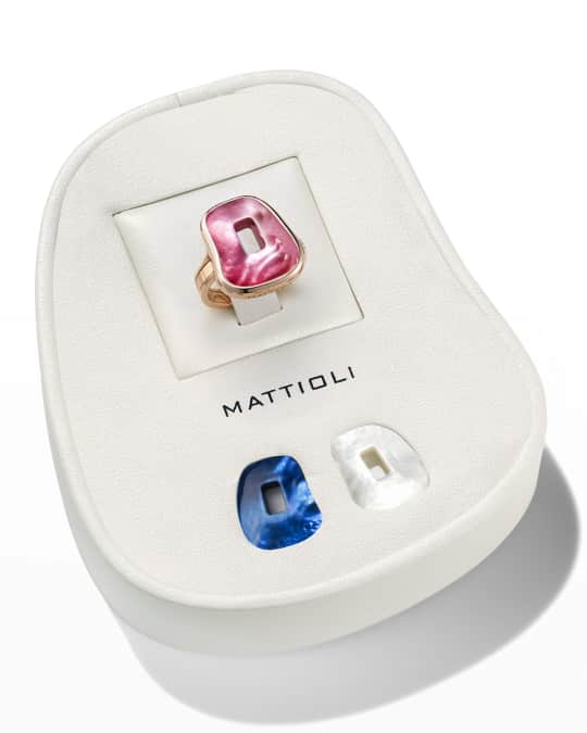 Mattioli Small 18k Rose Gold Mother-of-Pearl Puzzle Ring, Set of 3 ...