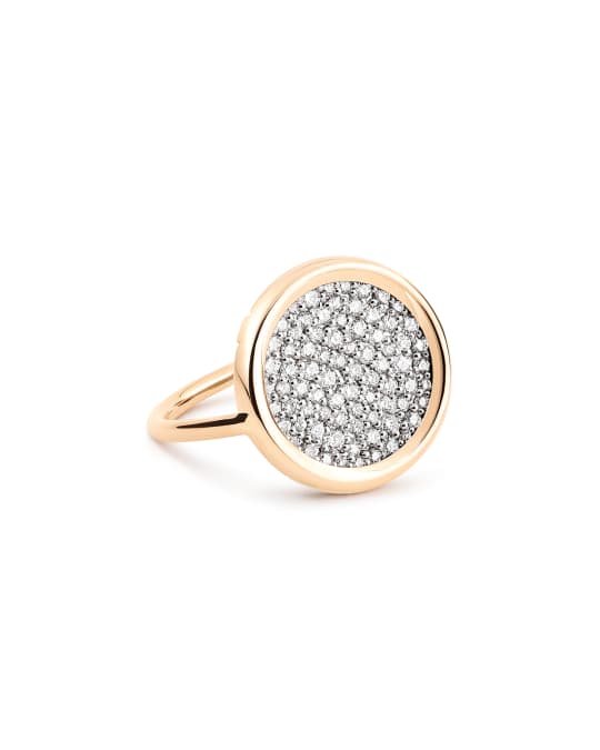 GINETTE NY 18k Rose Gold Diamond Disc Ring, Size 6 | Neiman Marcus
