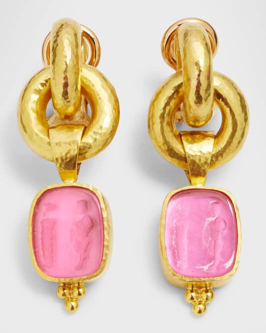 Elizabeth Locke Amber "God and Pillar" Cheerio Drop Earrings | Neiman ...