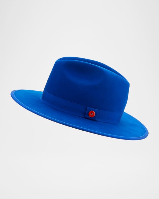 Keith James Queen Red-Brim Wool Fedora Hat | Neiman Marcus