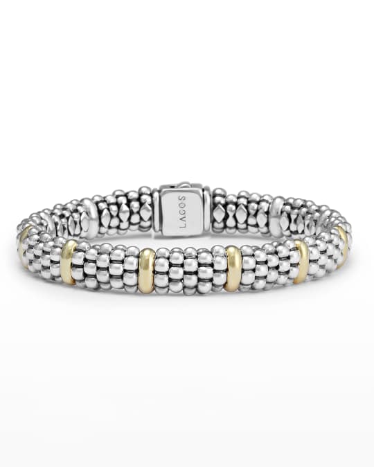 LAGOS 9mm Silver Station Caviar Bracelet | Neiman Marcus