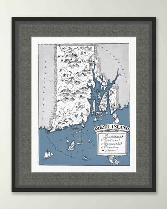 Wendover Art Group Pictorial Map of Rhode Island | Neiman Marcus