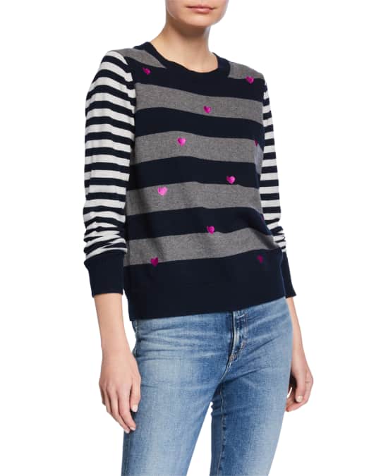 Lisa Todd Skip A Beat Multi-Stripe Cotton/Cashmere Sweater w ...