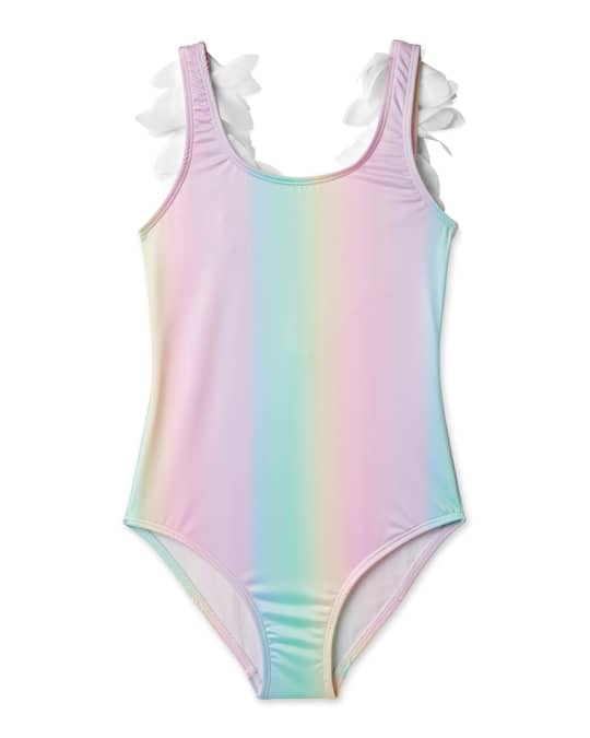 Stella Cove Girls' Rainbow One-Piece Swimsuit with Petals, 2-14 ...