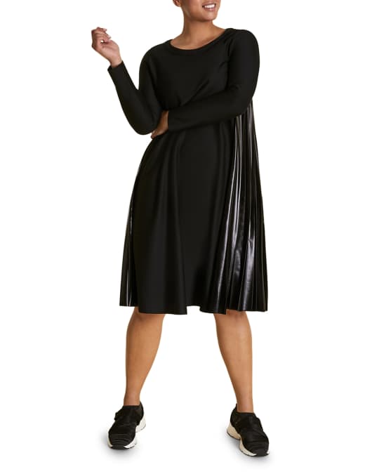 Marina Rinaldi Plus Size Long-Sleeve A-Line Dress with Vinyl Side ...
