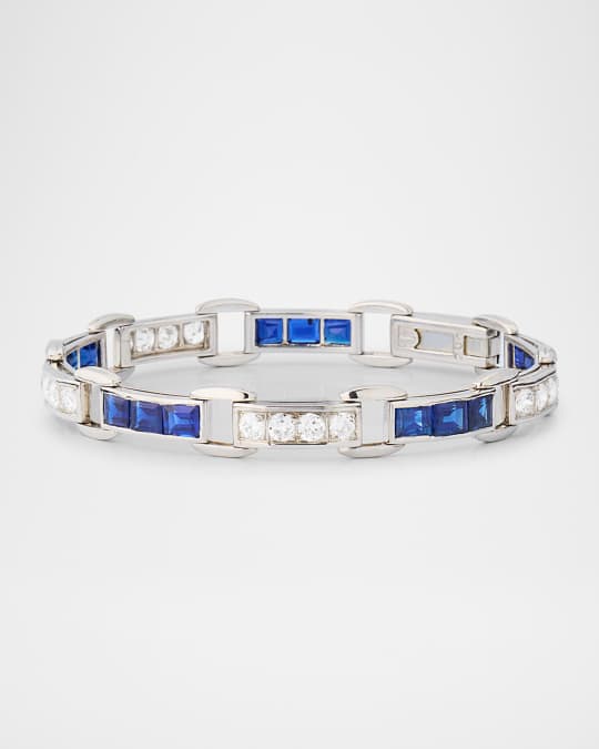 NM Estate Estate Platinum Art Deco Sapphire and Diamond Bracelet ...