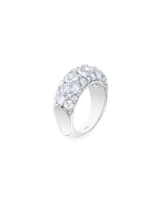 64 Facets 18k White Gold Diamond Cluster Ring, Size 6 | Neiman Marcus