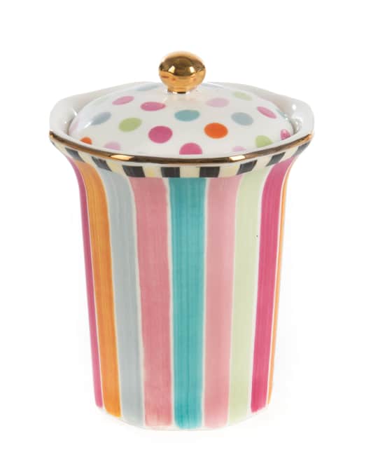 MacKenzie-Childs Ribbon & Dot Bath Canister | Neiman Marcus