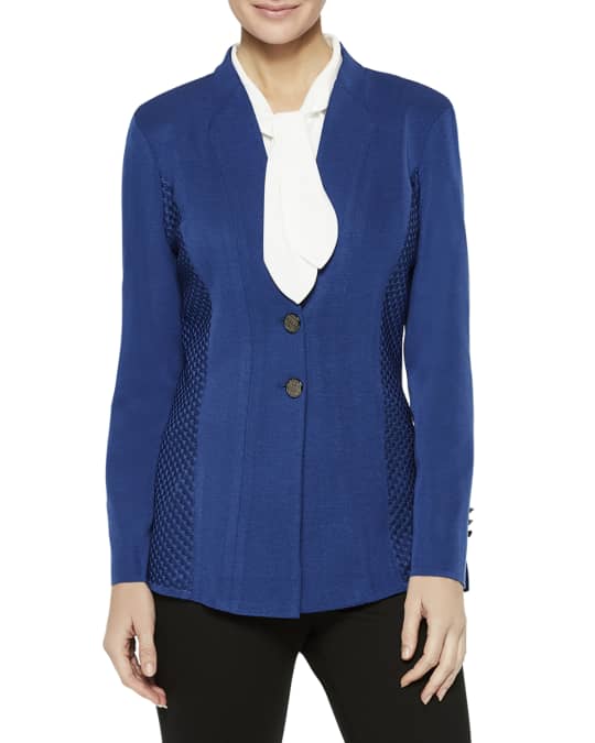 Misook Plus Size Textured Panel Blazer | Neiman Marcus